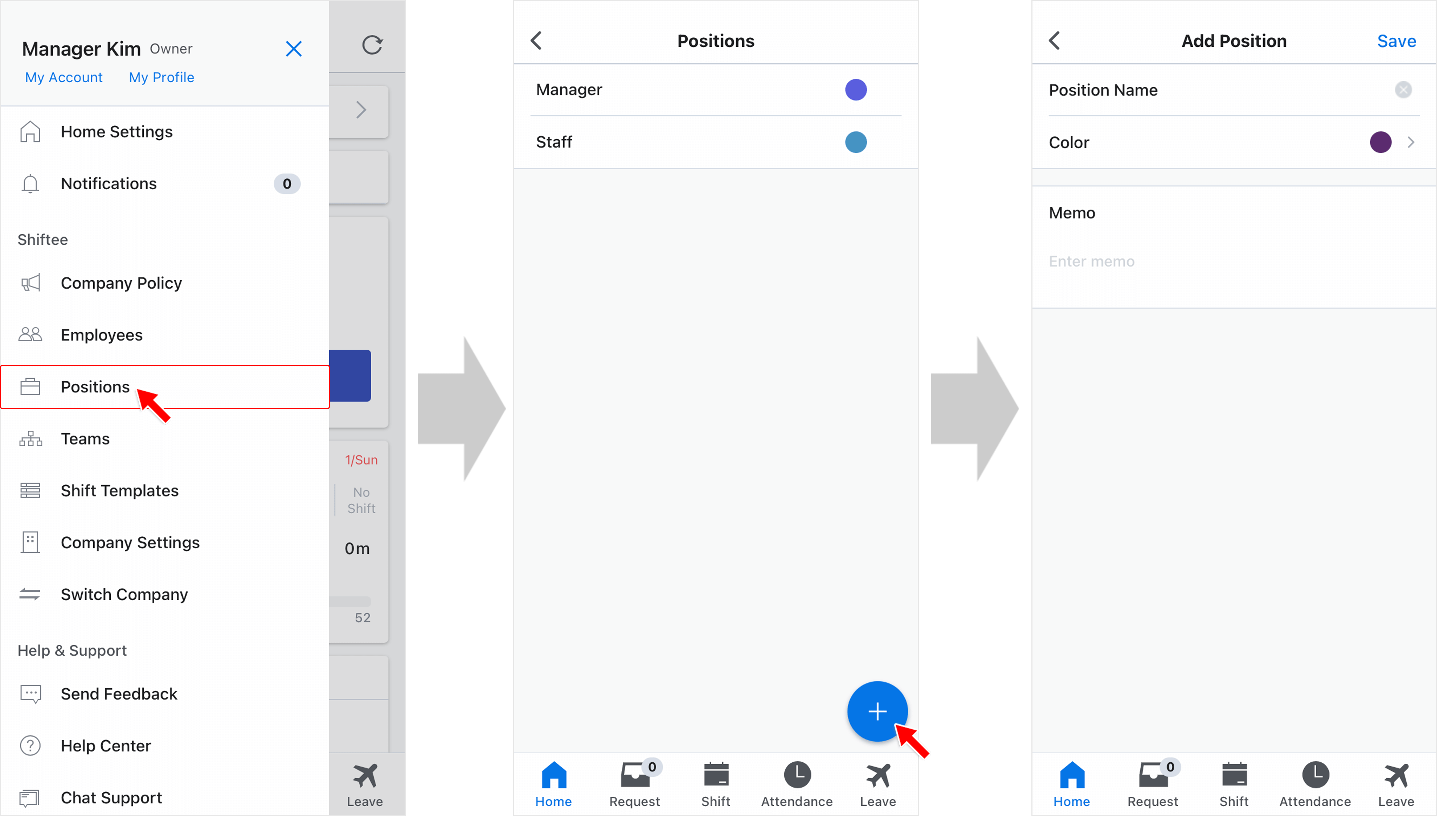 Add Position Shiftee